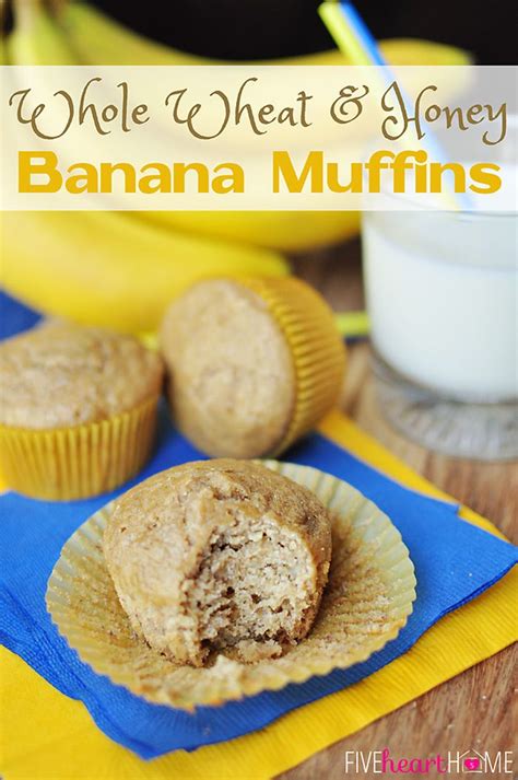 Healthy Whole Wheat And Honey Banana Muffins ~ Wholesome Ingredients
