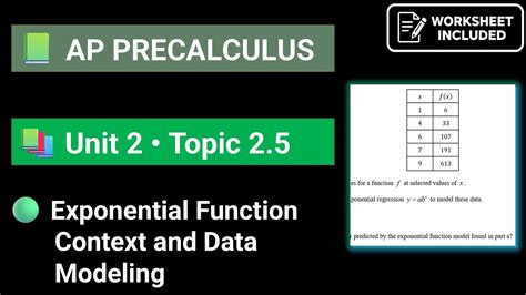 Ap Precalculus Unit 2 Topic 25 Exponential Function Context And Data