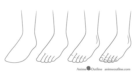 How To Draw Toes Toenails On A Foot In 4 Steps AnimeOutline