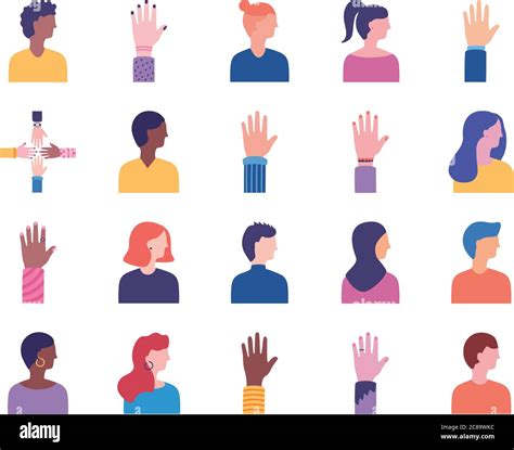 Bundle Of Diversity People Set Icons Vector Illustration Design Stock