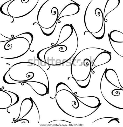Abstract Swirls Shell Waves Curls Seamless Stock Vector Royalty Free 187323008 Shutterstock