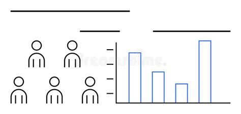 Stylized Representation Of Population Data And Bar Graph In Minimalist Line Art Stock Vector