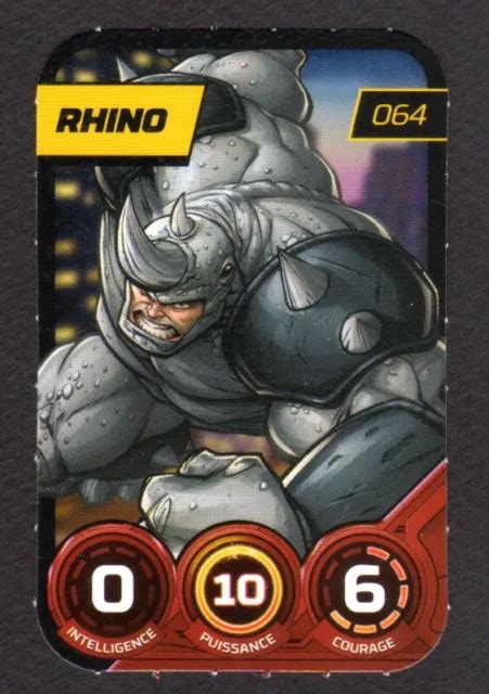 CARTE MARVEL LECLERC 2023 Défie tes Héros 064 64 RHINO EUR 1 00