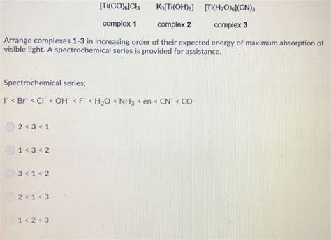 Solved Complex Complex Complex Arrange Complexes Chegg