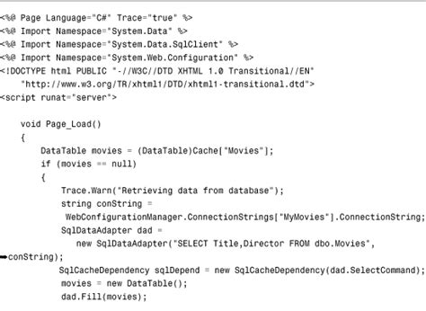 Using Push SQL Cache Dependencies with Data Caching - ASP.NET 4 Unleashed [Book]