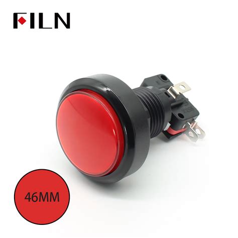 Button Arcade Filn Button Arcade 46mm Red Illuminated Arcade Button