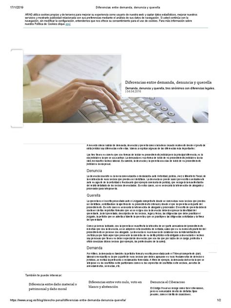 Diferencias Entre Demanda Denuncia Y Querella Pdf Pdf Cookie