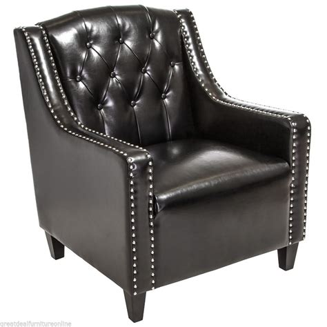 Black Leather And Wood Accent Chair Ultimate Fushion
