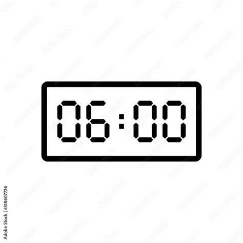 Digital Clock Displaying 6 00 Oclock Clipart Image Isolated On White