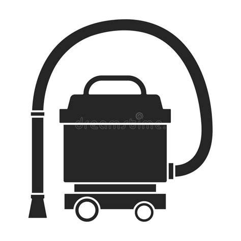 Vacuum Cleaner Vector Black Icon Vector Illustration Electric Vacuum