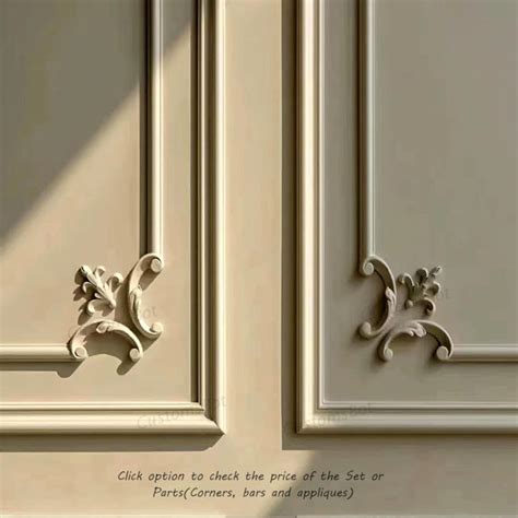 Primed French Style Fleur De Lis Corner Wall Paneling Wainscoting