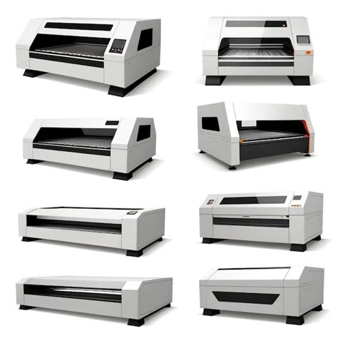 Lasercutter Vector Conjunto Fondo Blanco Aislado Una Imagen De Alta
