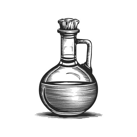 Premium Vector Vinegar Bottle Ink Sketch Drawing Black And White