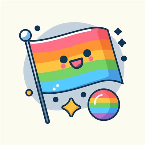 Premium Vector Cute Rainbow Pride Flag Vector Illustration