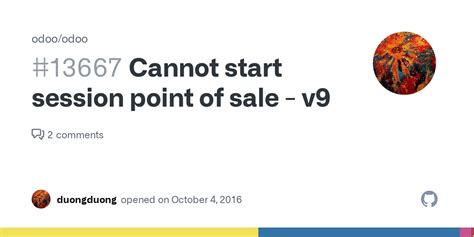 Cannot Start Session Point Of Sale V9 · Issue 13667 · Odooodoo · Github