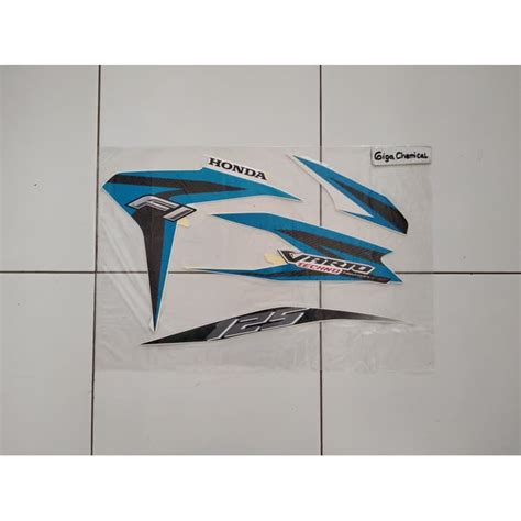 Jual Striping Stiker Lis Vario 125 Techno 2013 2014 Putih Lis Biru
