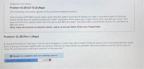 Solved Problem 12 28 LO 12 2 Algo The Following Chegg Com