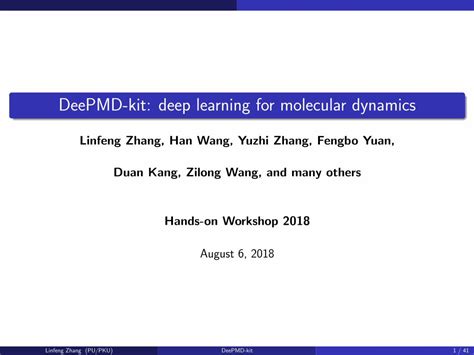 Pdf Deepmd Kit Deep Learning For Molecular Dynamics · Deepmd Kit Deep Learning For Molecular