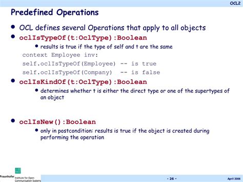 Ppt A Presentation Of Ocl 2 Object Constraint Language Christian Hein Fraunhofer Fokus April