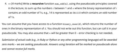 Solved Marks Write A Recursive Function Sum Odd Chegg