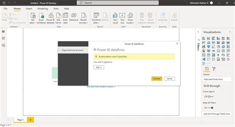 power bi dataflow unable to connect and sign in microsoft power