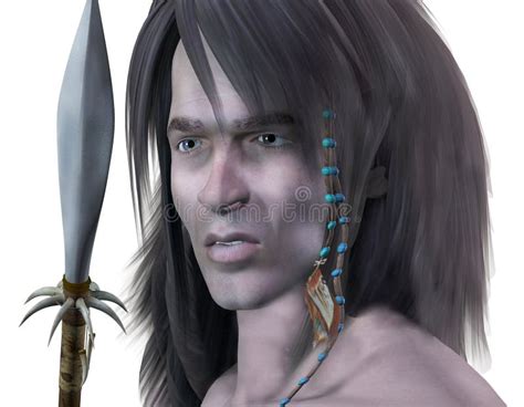 Young Warrior With Hair Jewelry Stock Illustration Illustration Of