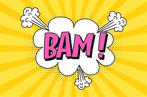Premium Vector Speech Bubble With Expressive Pink Inscription Bam Cloud And Explosion In Comic
