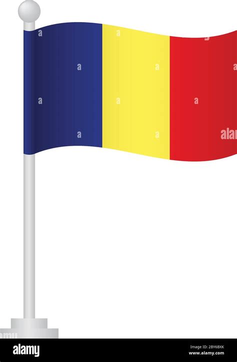 Chad Flag National Flag Of Chad On Pole Vector Stock Vector Image