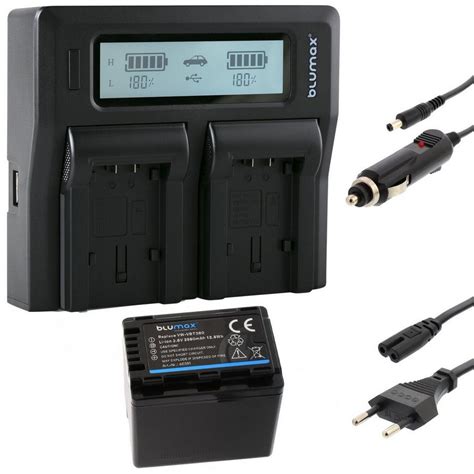 Blumax Set mit Lader für Panasonic VW-VBT380 / 360 3560 mAh Verkehrsalarm