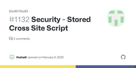Security Stored Cross Site Script · Issue 1132 · Bluditbludit · Github