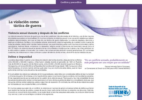 EVAWkit Factsheet Conflict And Post Conflict Es Conflicto Y Posconflicto Violencia Sexual