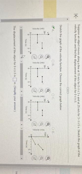 Solved Suppose An Object Moves Along A Line At 15 M S For
