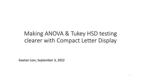 Compact Letter Display Cld How It Works Ppt