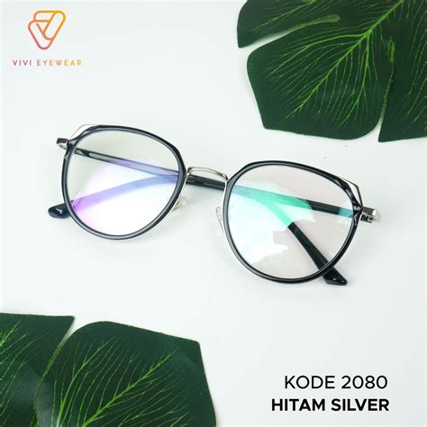 Jual Vivi Eyewear Frame Kacamata Pria Wanita Bulat Besi Yuki 2080