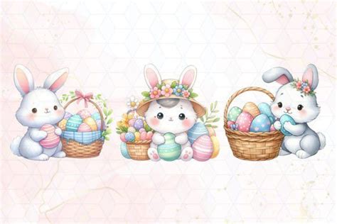 Cute Bunnies Easter Sublimation Clipart Graphic