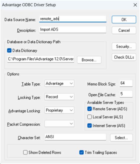 Sap Advantage Database Server Ads Support Dataedo Documentation