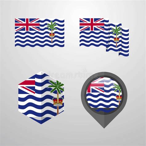 British Indian Ocean Territory Flag Design Set Vector Stock Vector