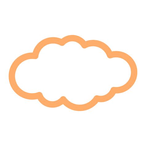 Simple Cloud Outline Illustration In Orange Color For Design Element