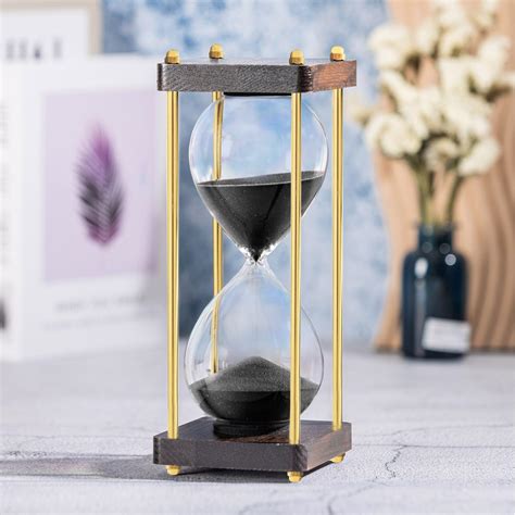 Large Hourglass Timer 60 Minute Decorative Black Frame