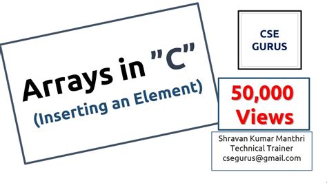 Inserting An Element In An Array C Program Youtube