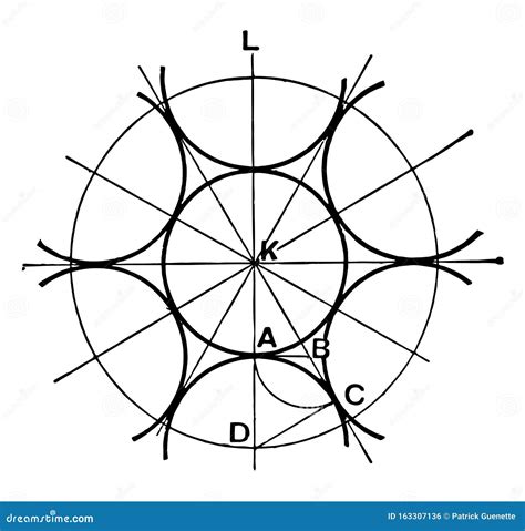 Circle To Circle Tangents Vintage Illustration Stock Vector Illustration Of Congruent