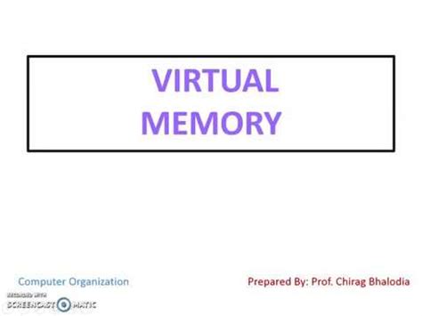 Virtual Memory (Computer Organization and Architecture) - YouTube