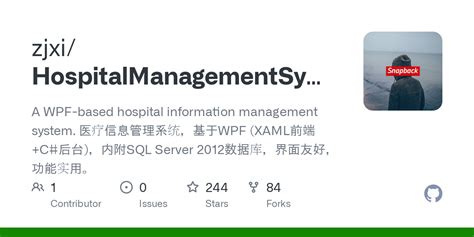 Github Zjxihospitalmanagementsystem Wpf A Wpf Based Hospital