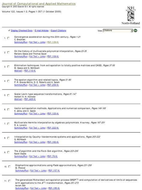 Numerical Analysis 2000 Vol 2 Pdf Numerical Analysis Interpolation