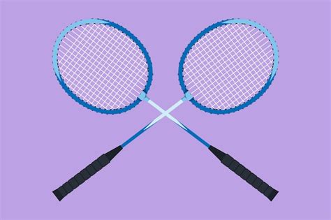Premium Vector Graphic Flat Design Drawing Stylized Badminton Racket