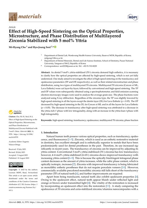 Pdf Effect Of High Speed Sintering On The Optical Properties Microstructure And Phase