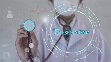 Hyperglycemia Text Doctor Using Stethoscope On Medicine Background