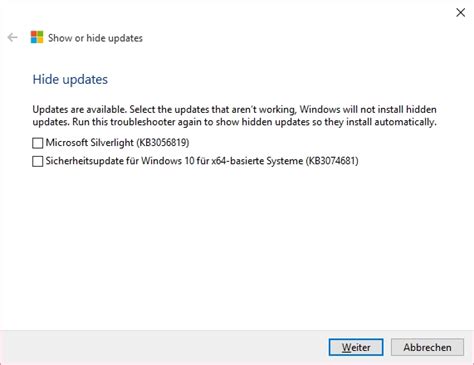 Windows Einzelne Updates Deaktivieren