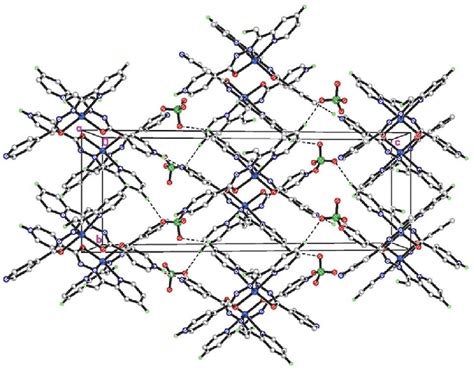 Molecular Packing Structure Of Complex 2 With Hydrogen Bonds Drawn As