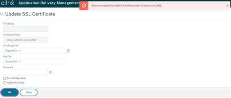 Resource Unavailable To Modify Certificate Certkeyname Core Adc Use